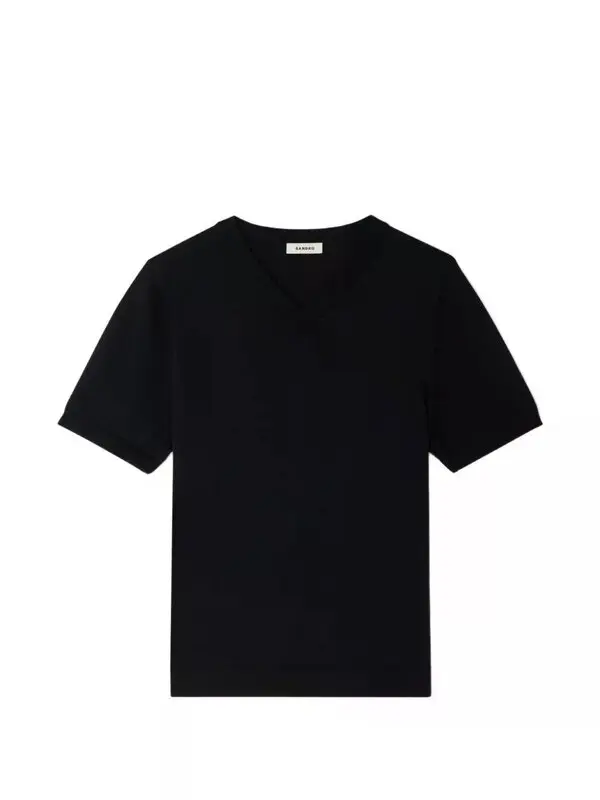 Sandro Short-sleeve V-neck T-shirt - Black