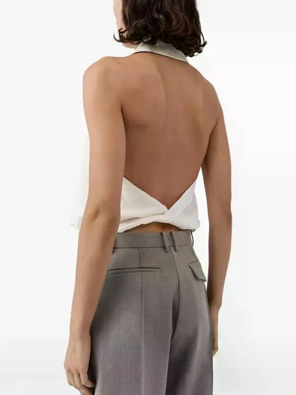 ST. AGNI Twisted-back Halterneck Top
