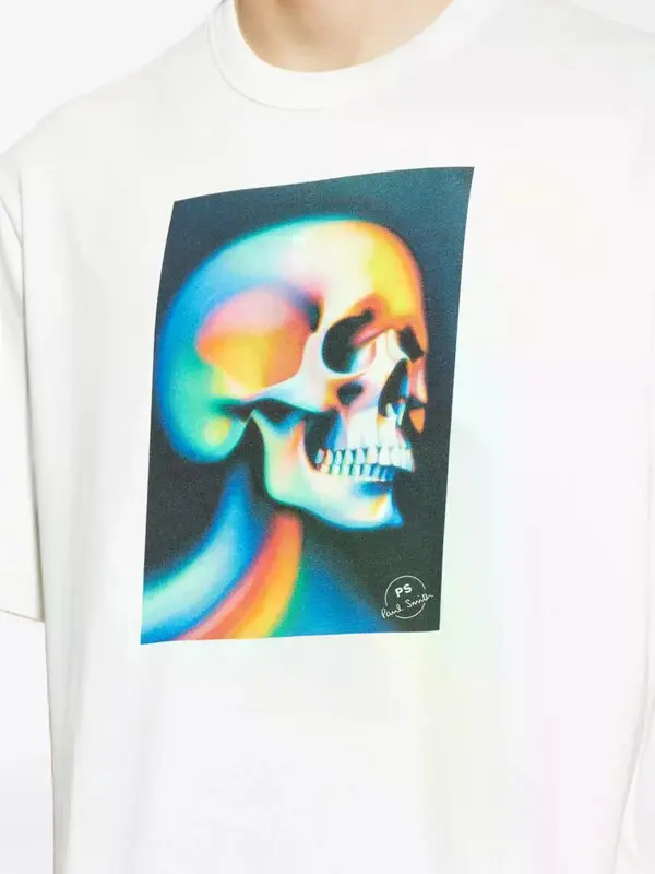 トップス Paul Smith STRAWBERRY-SKULL PRINTSHIRTS Paul Smith Skull-Print T-Shirt - White | Editorialist