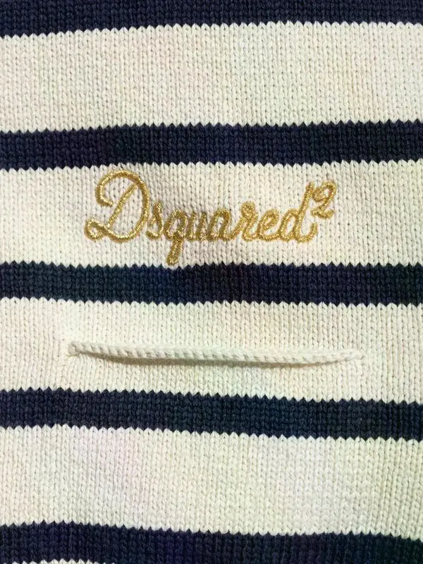 Dsquared2 Striped Embroidered Cardigan