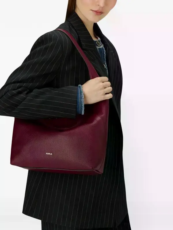 Furla Lara Medium Leather Shoulder Bag - Red