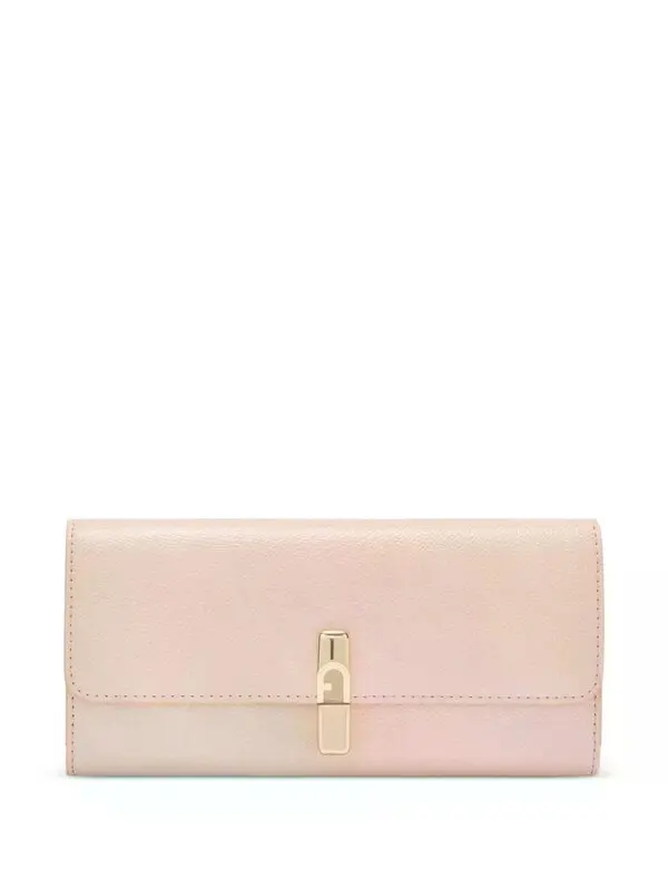 Furla Xl Iride Textured Flap Continental Wallet - Pink