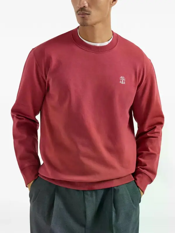 Brunello Cucinelli Logo-print Sweatshirt - Red