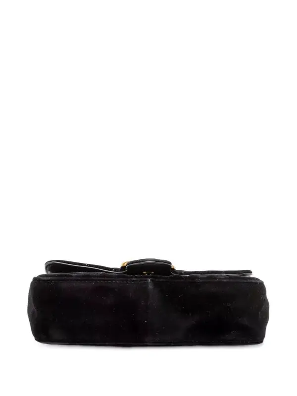 Gucci Gg Marmont Matelasse Velvet Shoulder Bag - Black