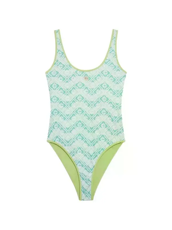 Casablanca Monogram Swimsuit - Green