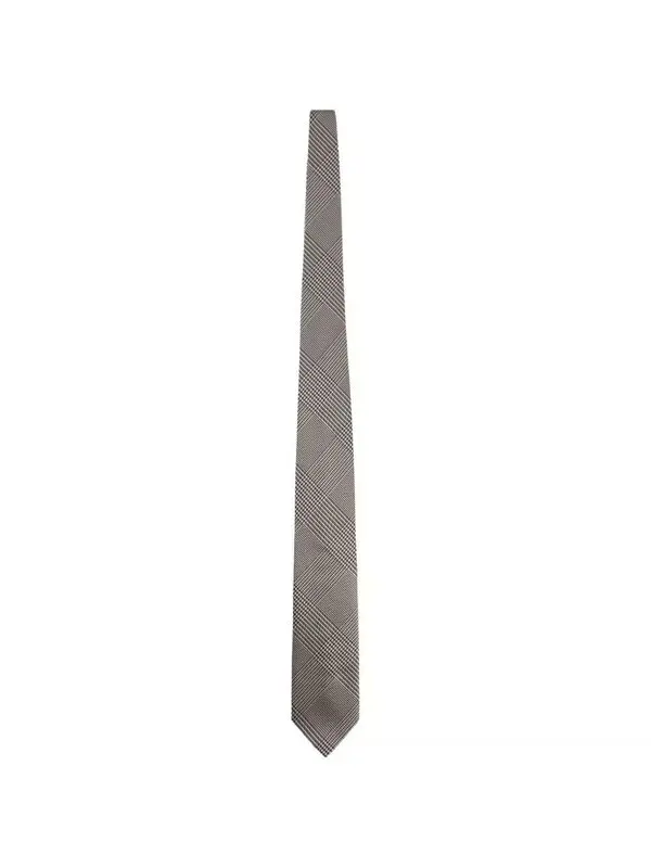 TOM FORD Check-pattern Standard Neck Tie - Grey