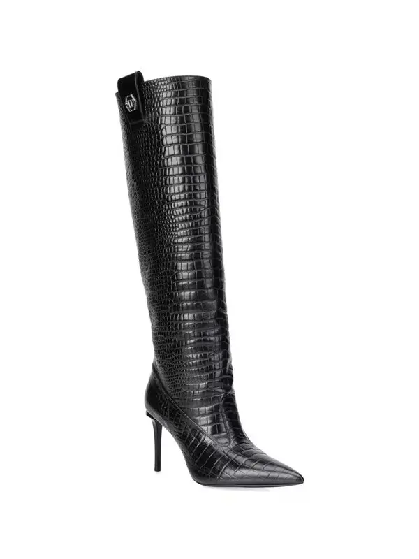 Philipp Plein Croco-print Logo Boots