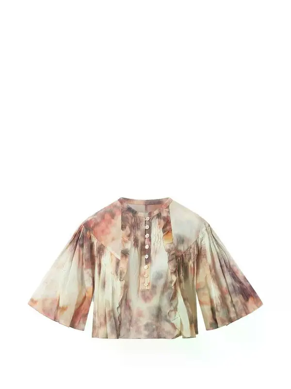MARANT ETOILE Veelia Ruffled Blouse - Neutrals