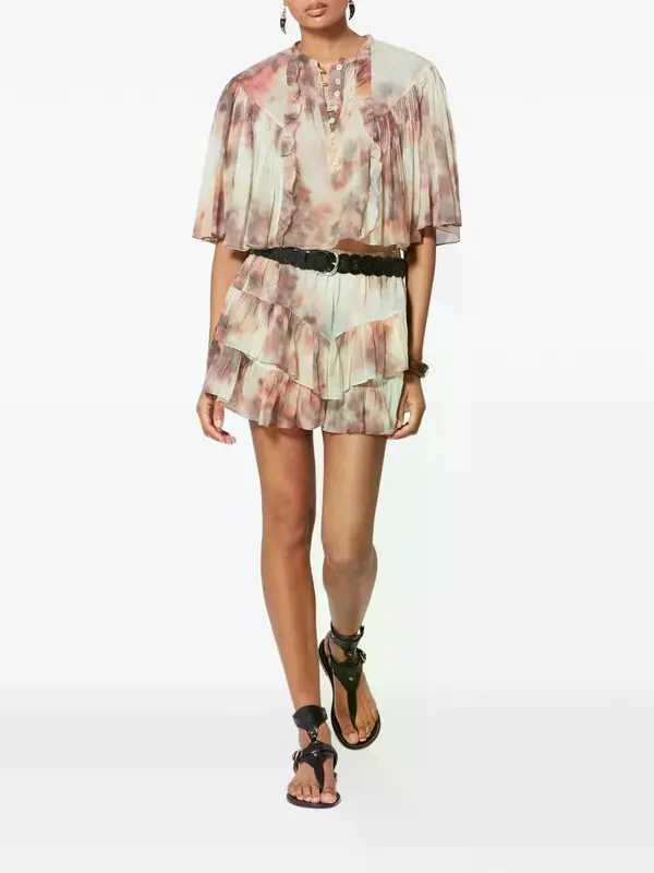 MARANT ETOILE Veelia Ruffled Blouse - Neutrals