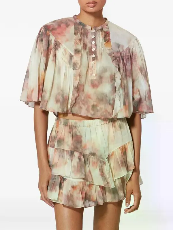 MARANT ETOILE Veelia Ruffled Blouse - Neutrals