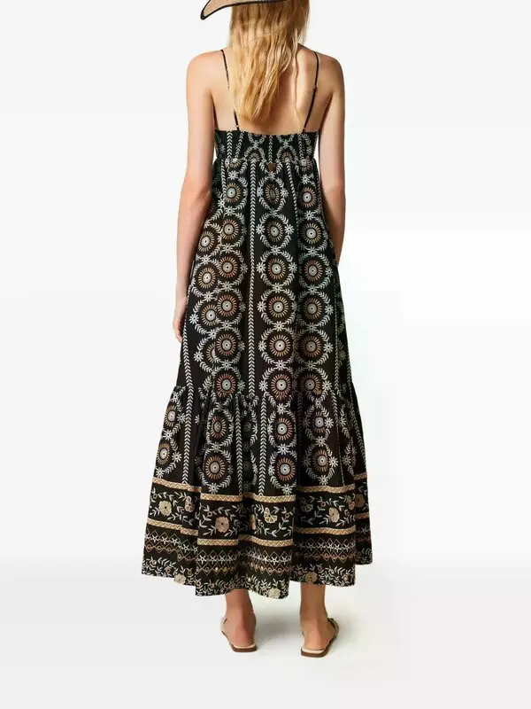 TWINSET Long Muslin Dress With Broderie Anglaise