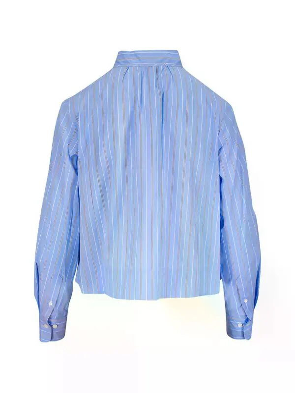 Veronica Beard Striped Tie Blouse - Blue