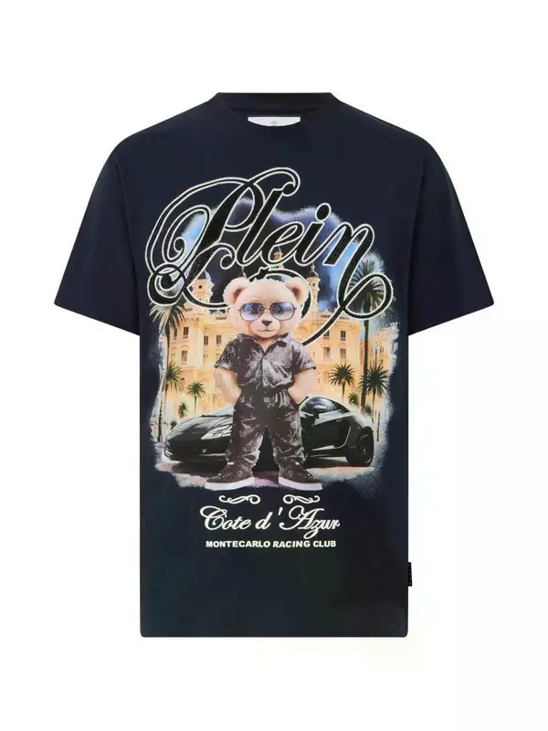 Philipp Plein Teddy-print T-shirt - Blue