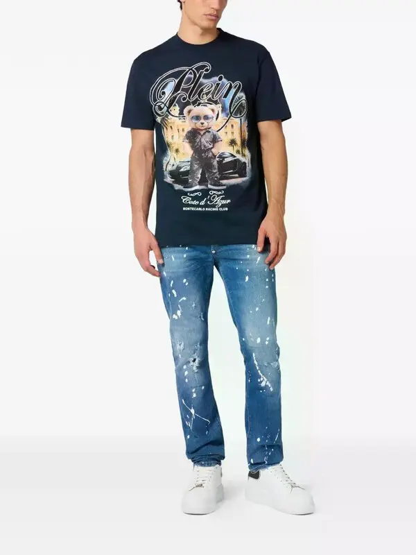 Philipp Plein Teddy-print T-shirt - Blue