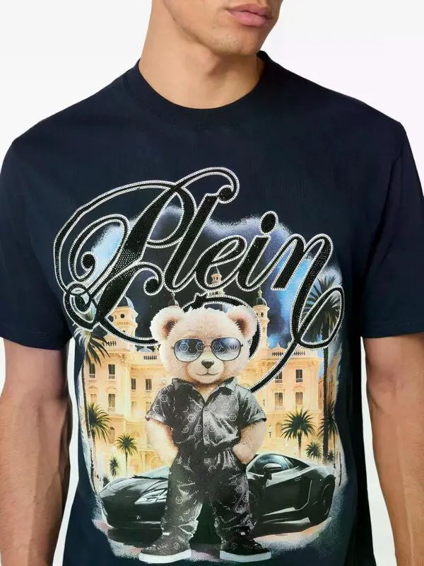 Philipp Plein Teddy-print T-shirt - Blue
