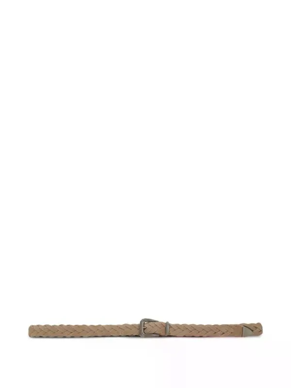 Brunello Cucinelli Braided Buckle Belt - Neutrals