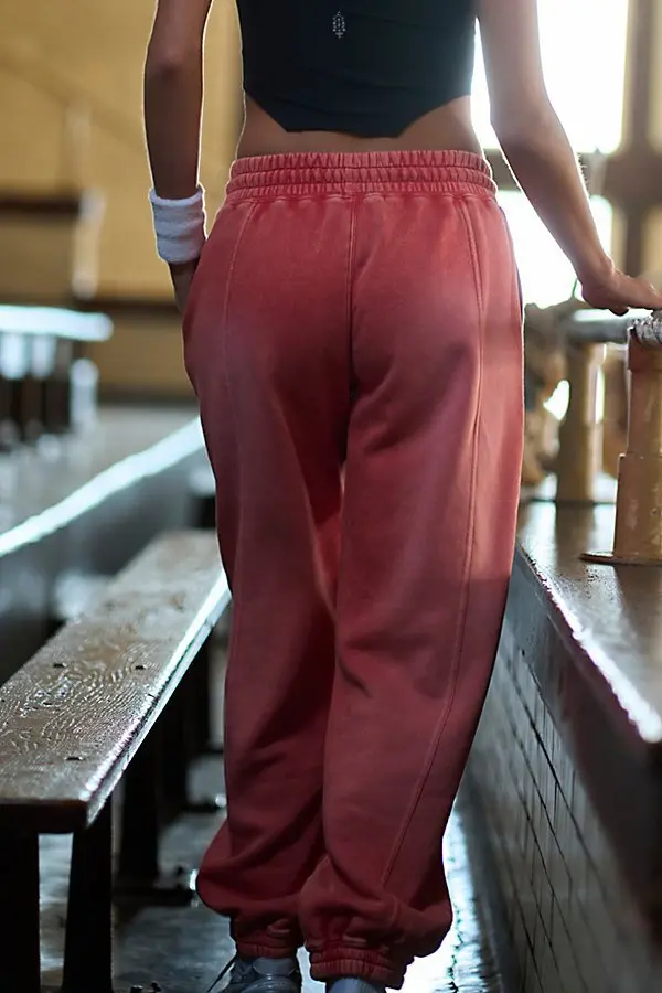Free People Sprint To The Finish Washed Track Pants