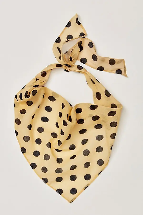 Free People Bailee Hair Scarf - Buttery Yellow And Black