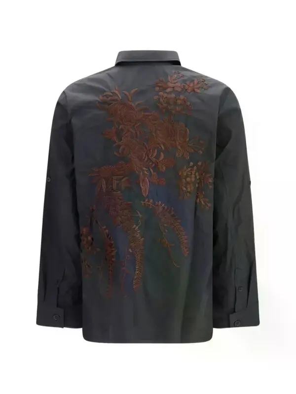 P.a.r.o.s.h Flower-embroidered Shirt - Black