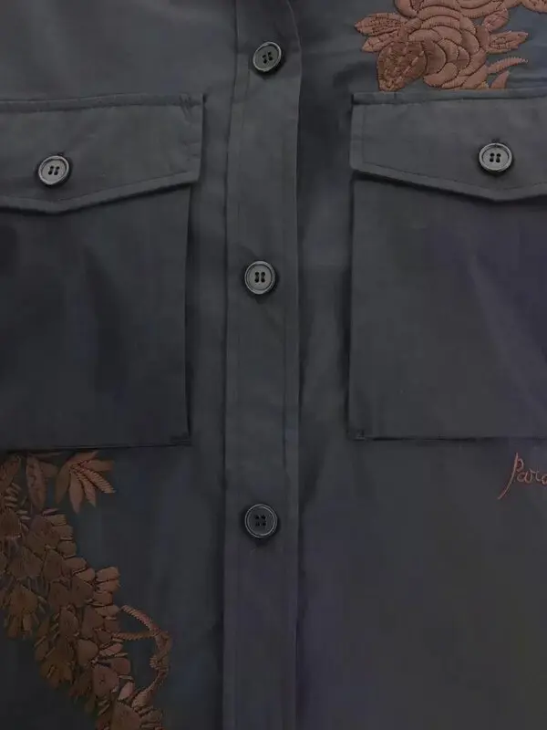 P.a.r.o.s.h Flower-embroidered Shirt - Black
