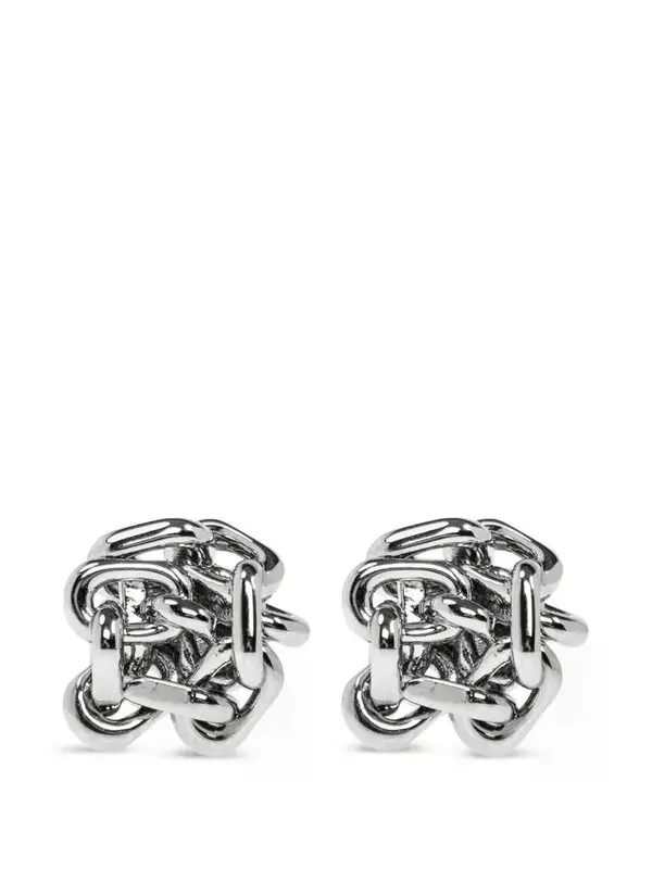 JIL SANDER Chain Knot Earrings - Silver