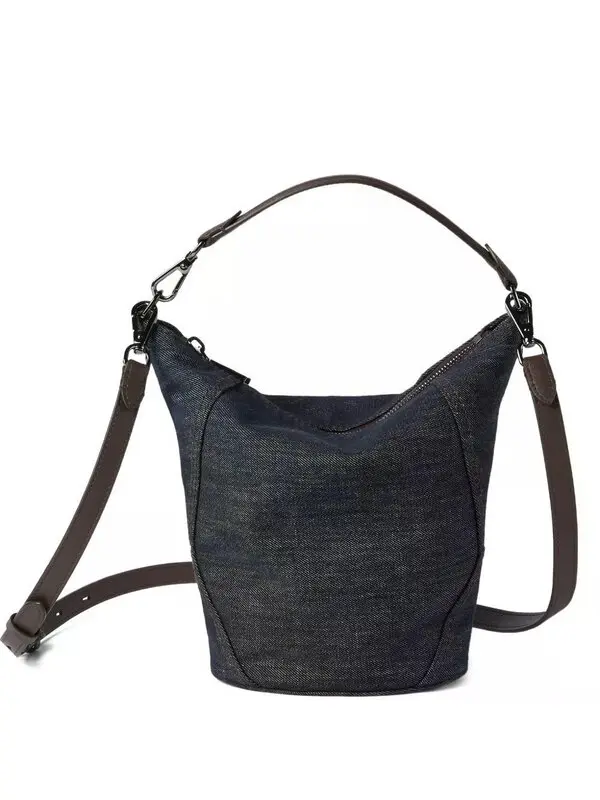 Brunello Cucinelli Small Bc Duo Denim Bucket Bag - Blue