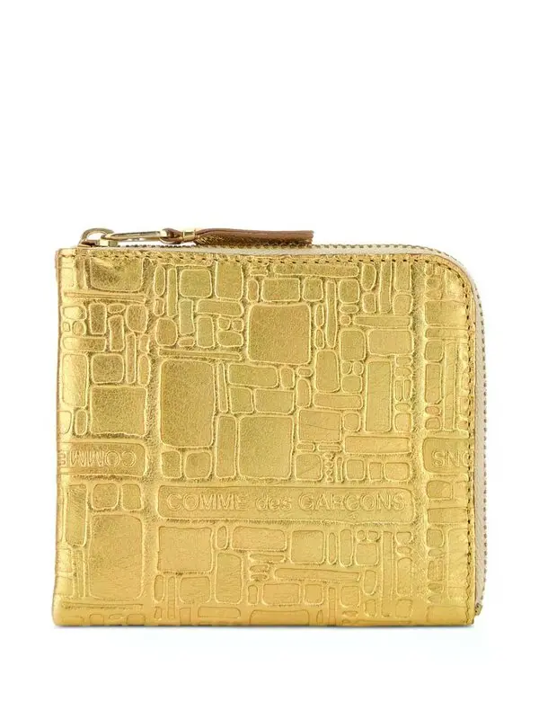 Comme Des Garçons Embossed Metallic Cardholder - Gold