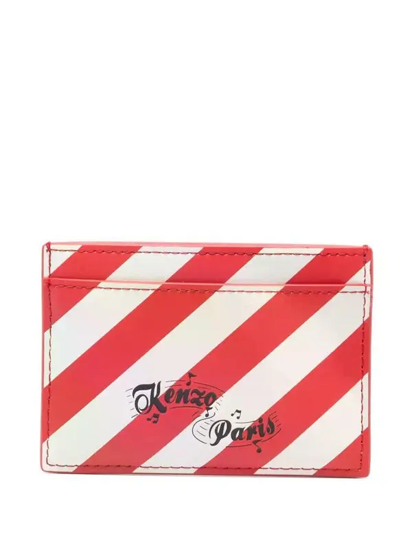 Kenzo Striped Card Holder - Red