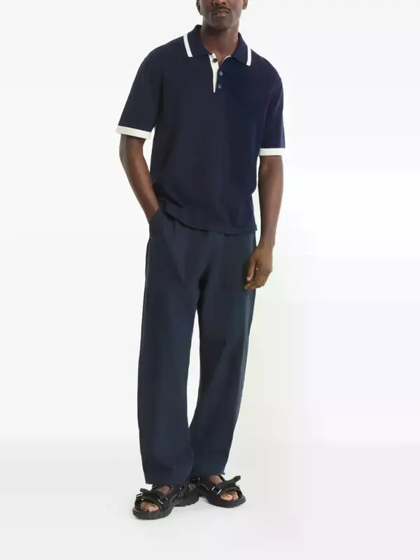 Maison Kitsuné Ribbed-trim Polo Shirt