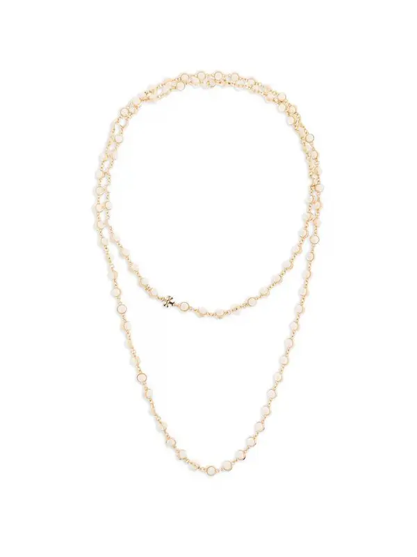 Tory Burch Beaded Logo Necklace - Gold