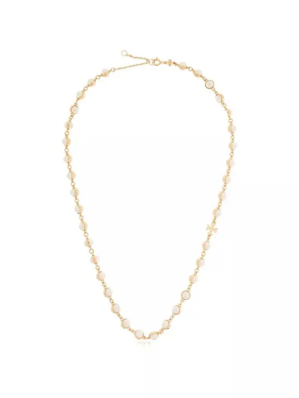 Tory Burch Pearl Cross Necklace - Gold