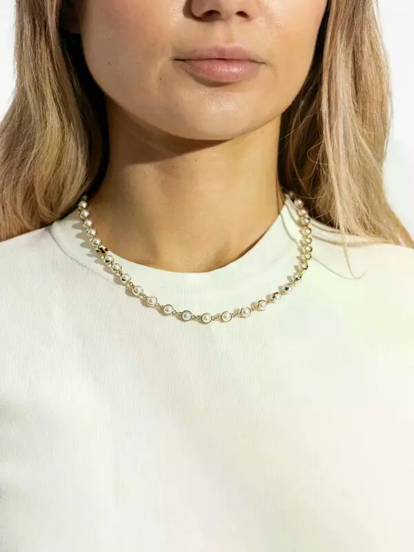 Tory Burch Pearl Cross Necklace
