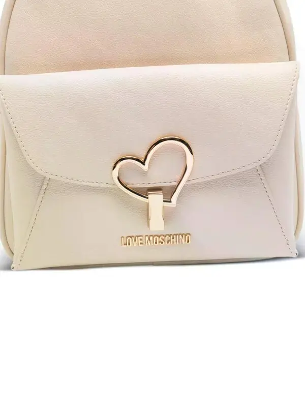 Moschino Heart-detail Backpack - Neutrals