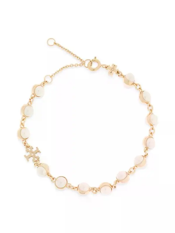 Tory Burch Logo Pearl Bracelet - Gold