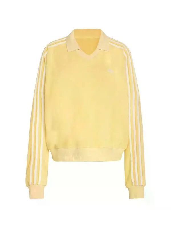 Adidas V-neck Three-stripe Sweatshirt - Yellow