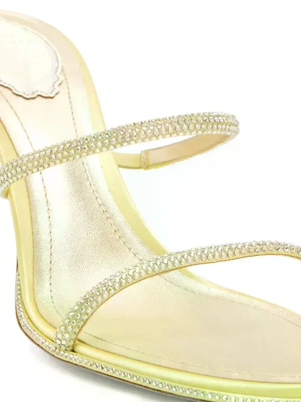 Rene Caovilla Cleo Strass Heeled Sandals - Yellow