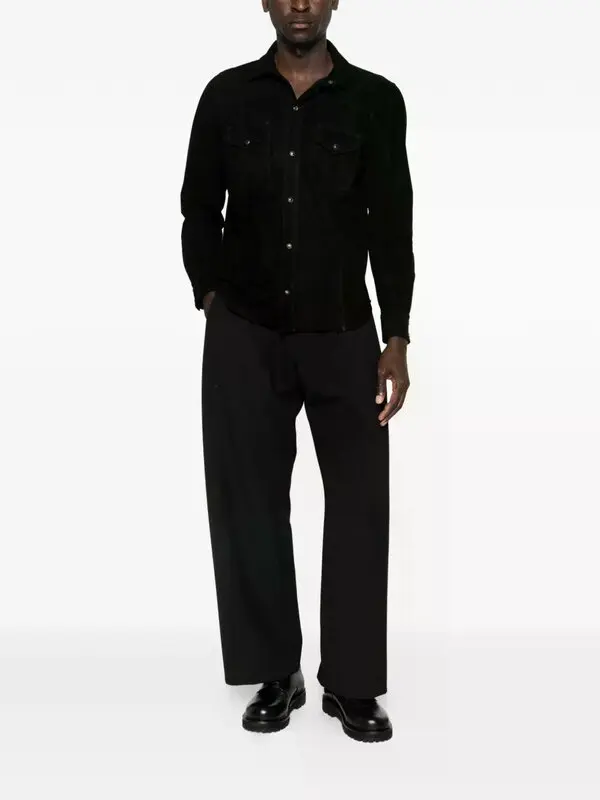 RIFUGIO Suede Chest Pockets Shirt - Black