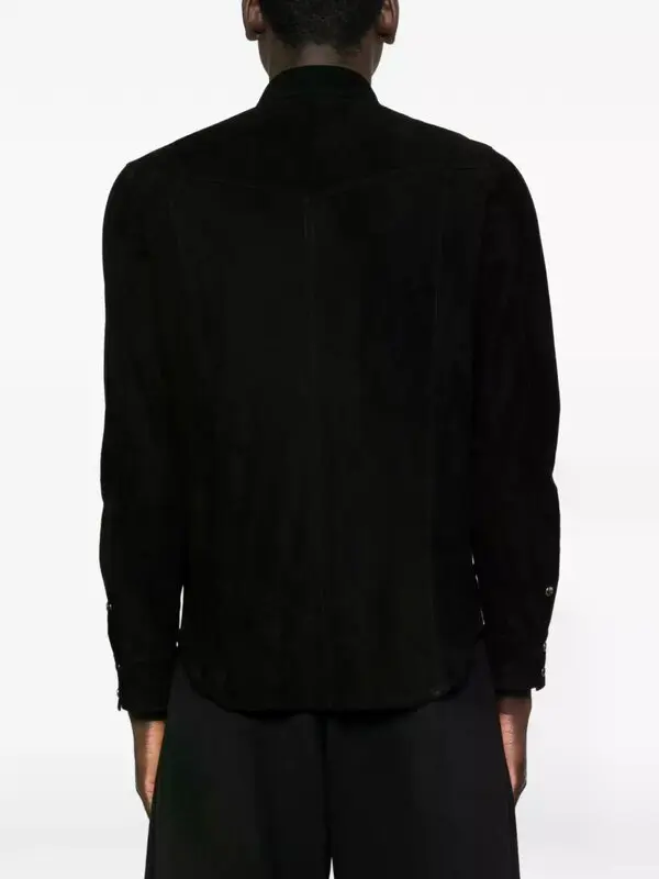 RIFUGIO Suede Chest Pockets Shirt - Black