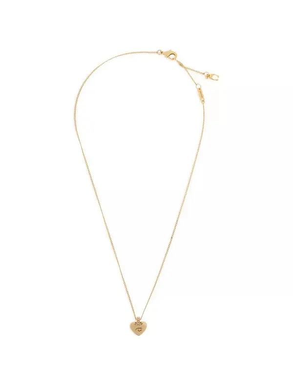 Coach Heart Logo Pendant Necklace - Gold