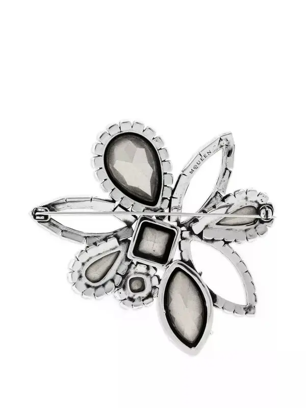 Alexander McQueen Crystal Flower Brooch