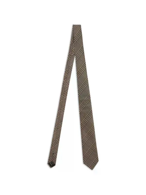 TOM FORD Checked Tie - Brown