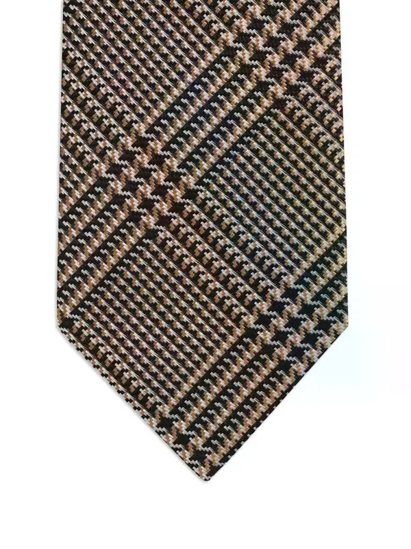 TOM FORD Checked Tie - Brown