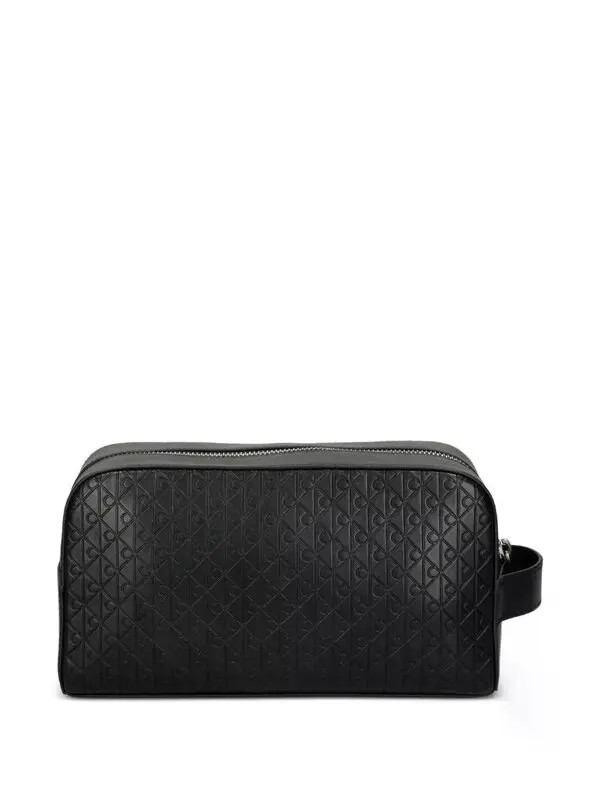Calvin Klein Embossed-pattern Zip Pouch - Black