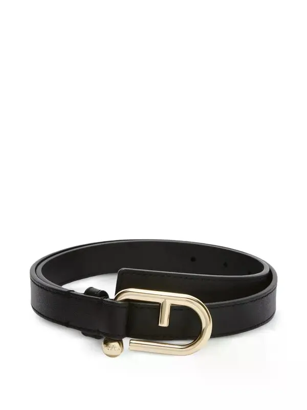 Furla Nuvola Leather Buckle Belt - Black