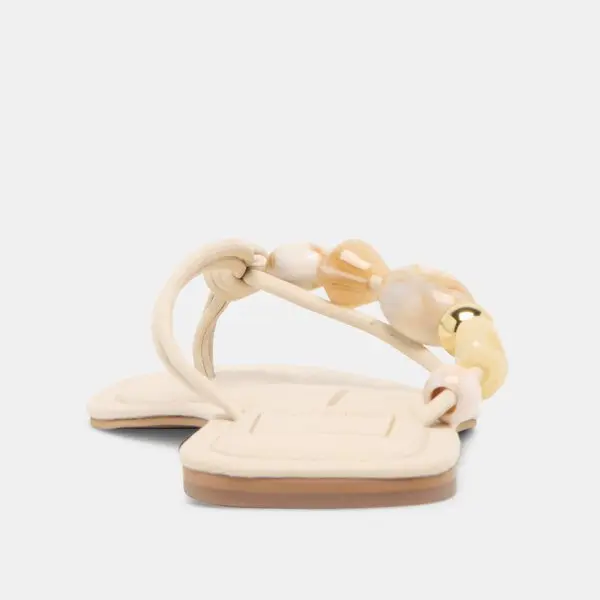 DOLCEVITA Cely Beaded Thong Sandals - Ivory Leather