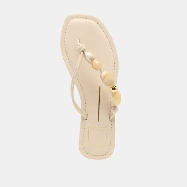 DOLCEVITA Cely Beaded Thong Sandals - Ivory Leather