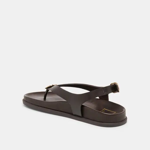 DOLCEVITA Jony Leather Slingback Thong Sandals - Dk Brown Leather