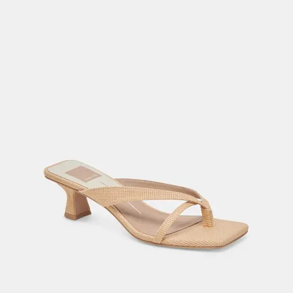 DOLCEVITA Brevel Heeled Sandals - Natural Raffia
