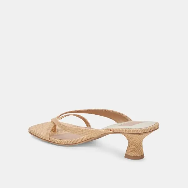 DOLCEVITA Brevel Heeled Sandals - Natural Raffia