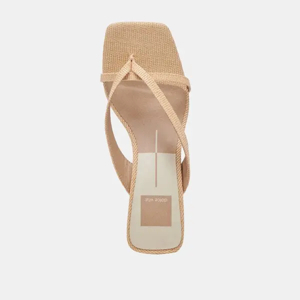 DOLCEVITA Brevel Heeled Sandals - Natural Raffia